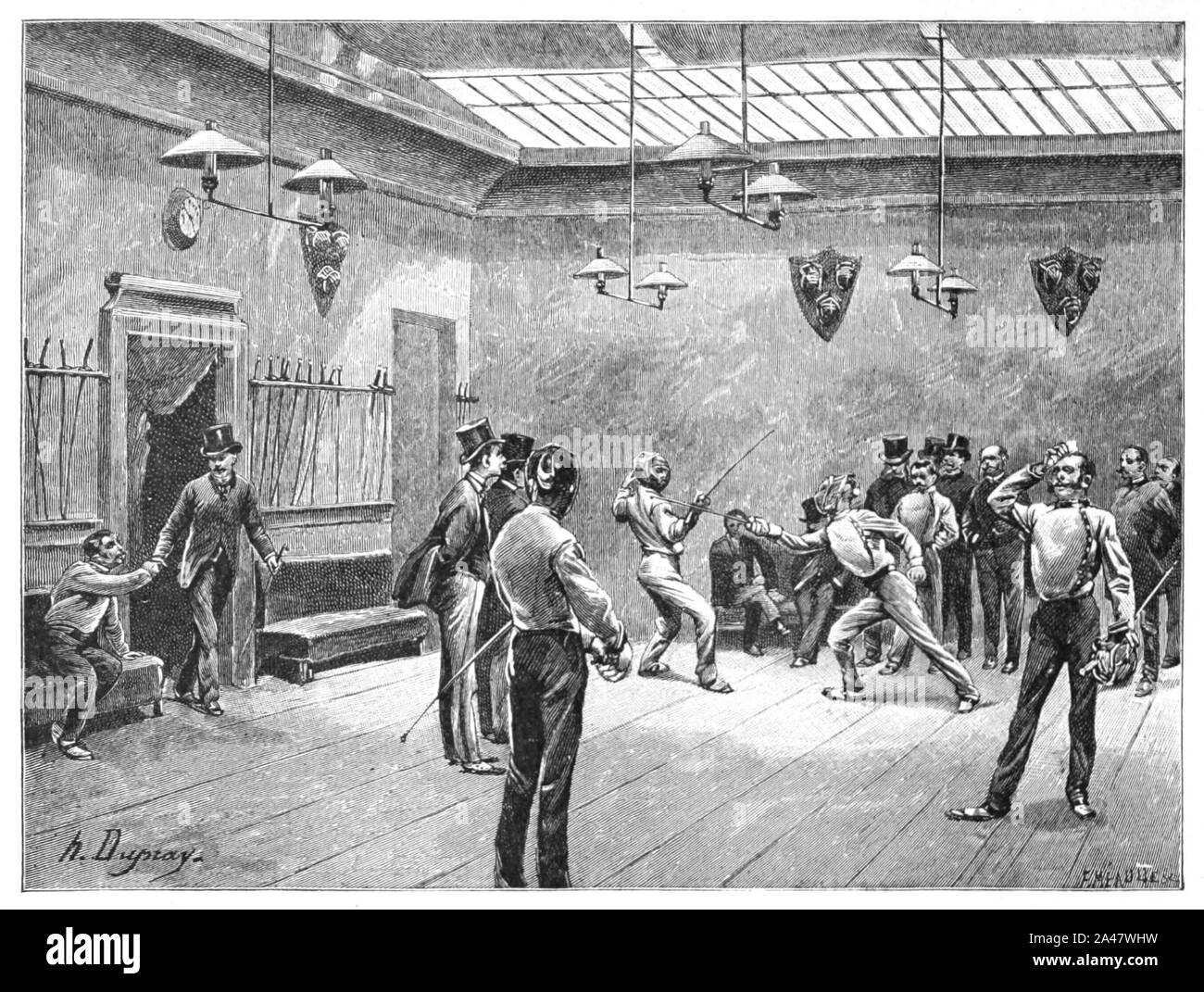 Fencing-Room in Paris 1887 Stock Photo - Alamy