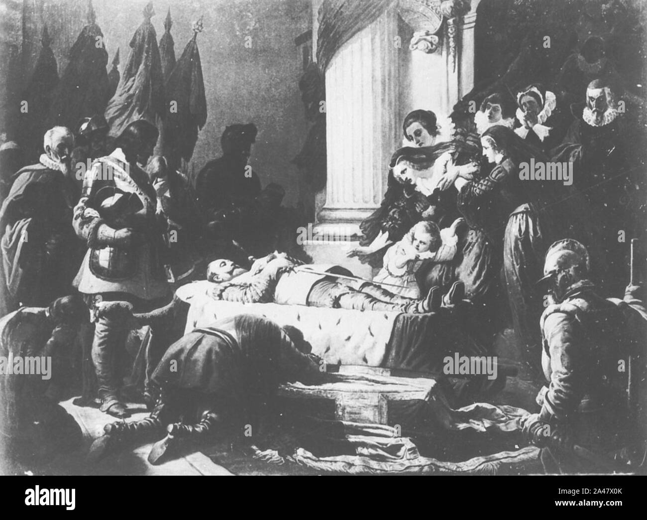 Feodor Dietz - König Gustav Adolf auf dem Totenbette Stock Photo - Alamy