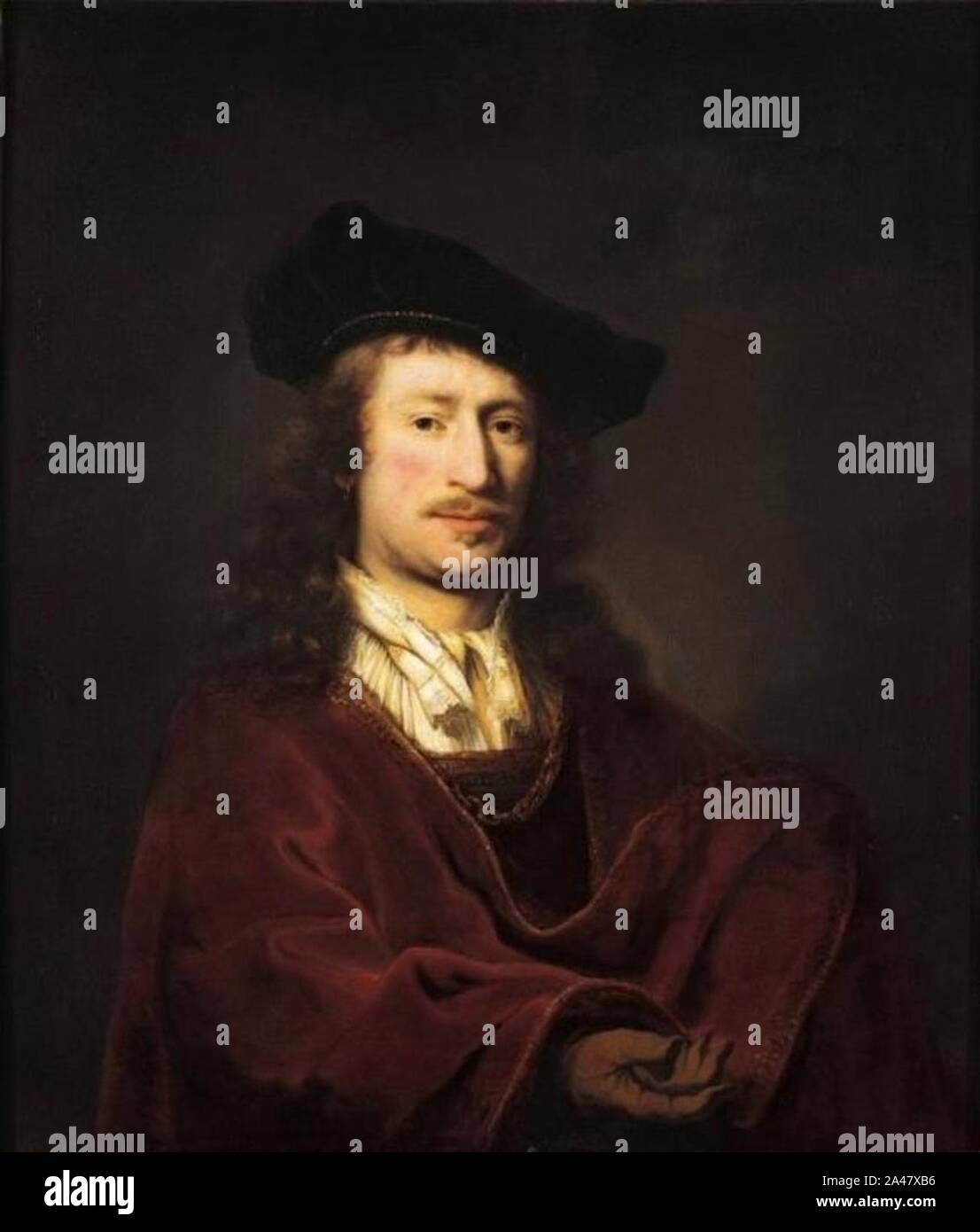Ferdinand Bol - Zelfportret met baret Stock Photo - Alamy