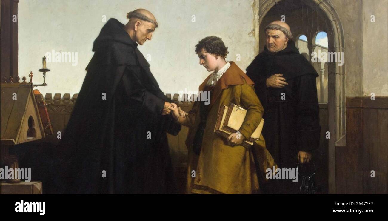 Ferdinand Pauwels - Luther enters the monastery Stock Photo - Alamy