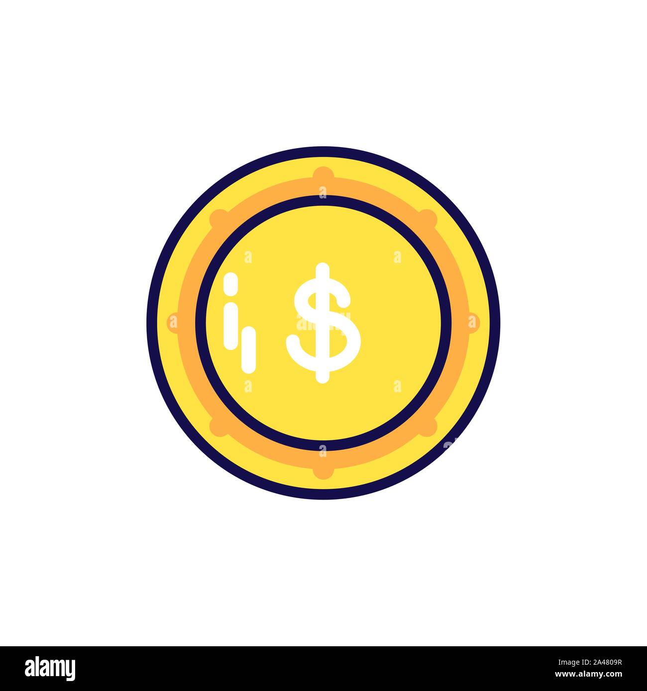currency with symbol dollar on white background vector illustration ...
