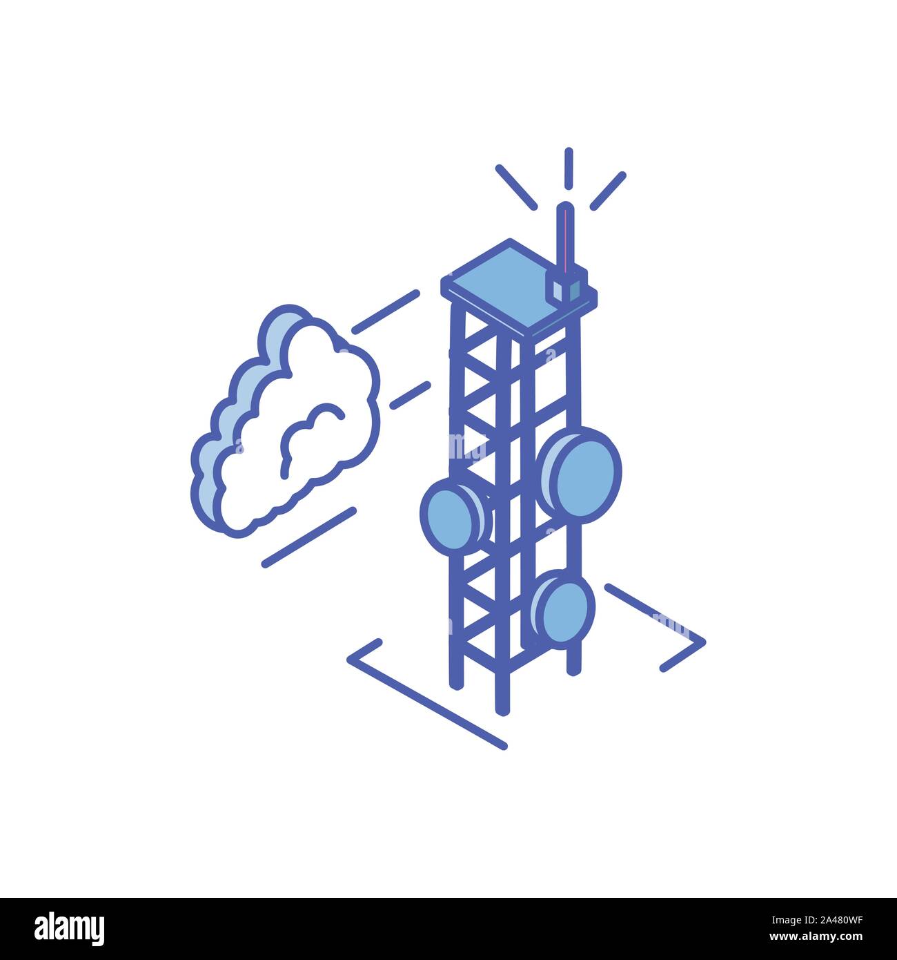telecommunications tower in white background vector illustration design ...
