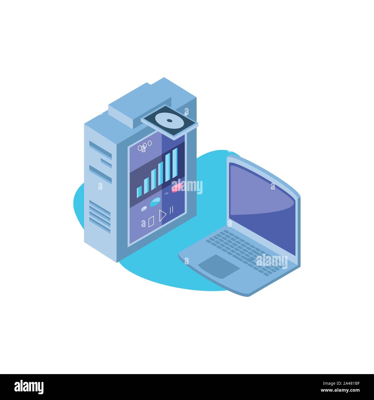 Open computer tower Stock Vector Images - Alamy