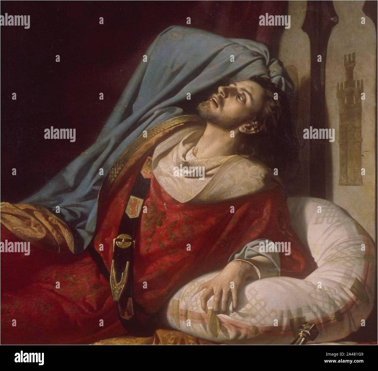 Fernando IV de Castilla. Detalle del cuadro Los últimos momentos de ...