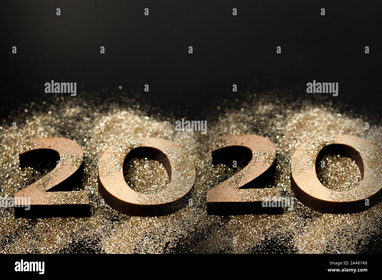 Happy New Year 2020. Creative Collage of numbers two and zero made up ...