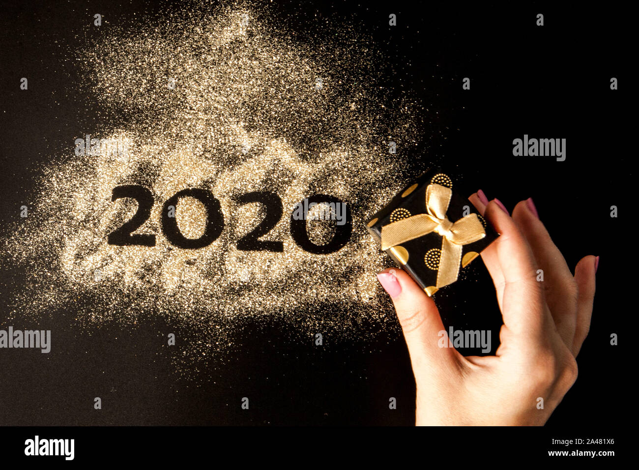 Happy New Year 2020. Creative Collage of numbers two and zero made up ...