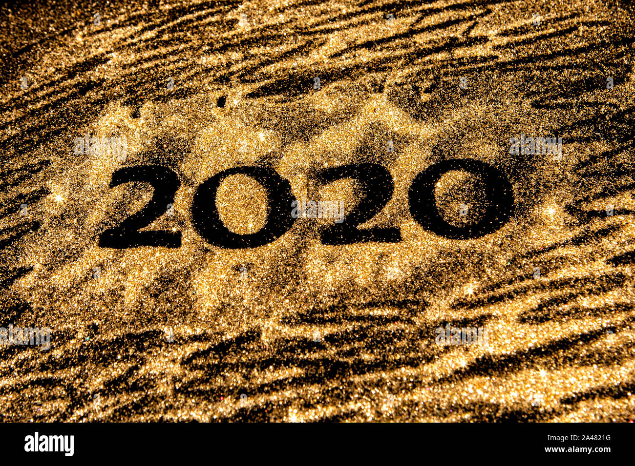 Happy New Year 2020. Creative Collage of numbers two and zero made up ...