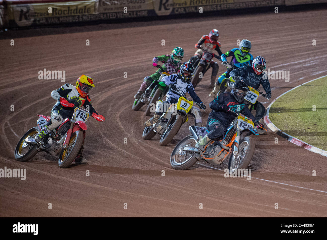 Manchester, UK. 11 October 2019. American style Flat Track racing ...