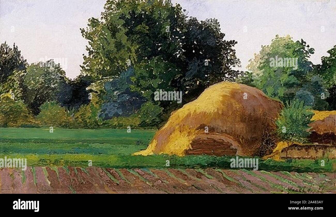 Landscape with a haystack hi-res stock photography and images - Alamy