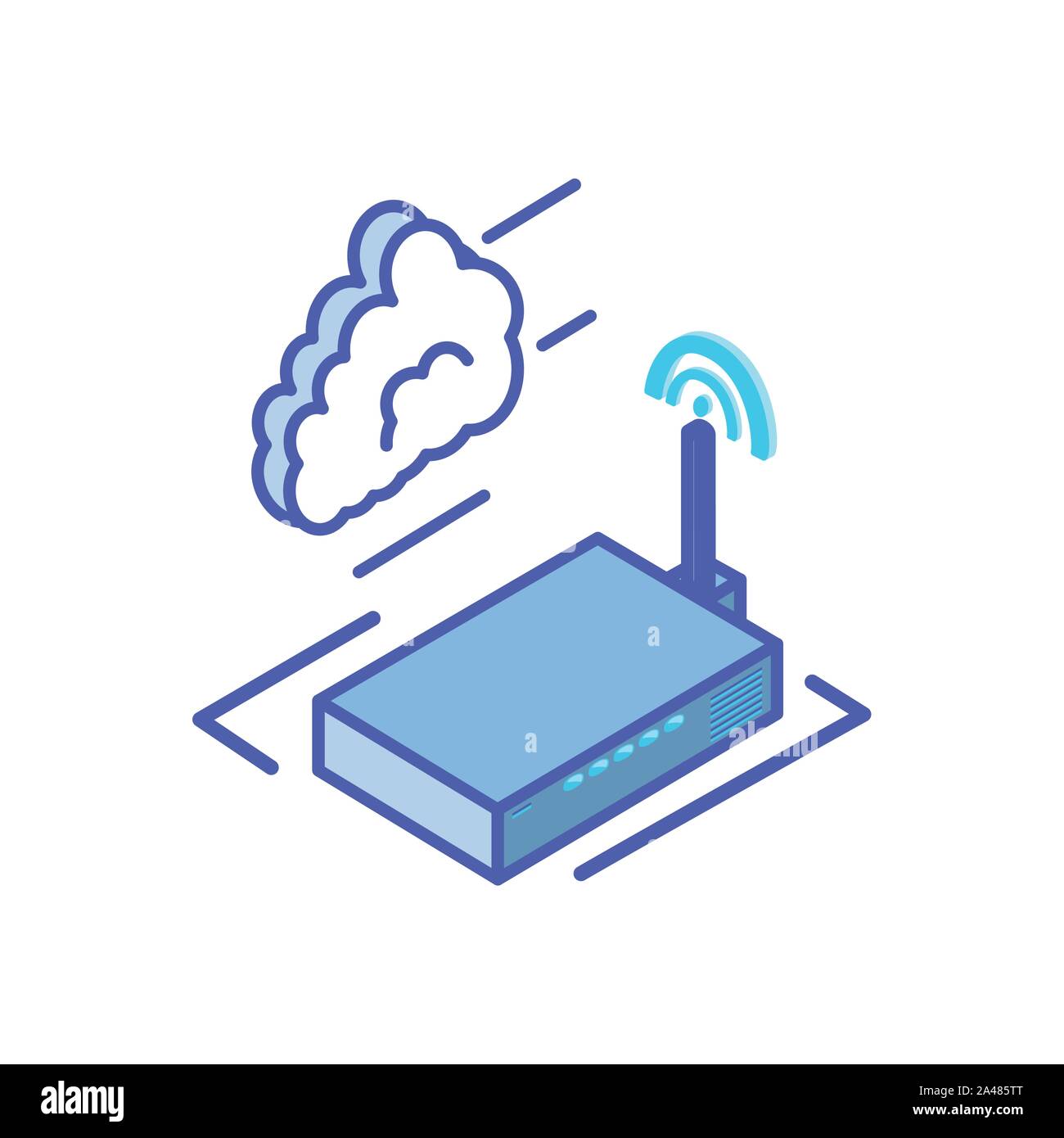wireless router with cloud information vector illustration design Stock ...