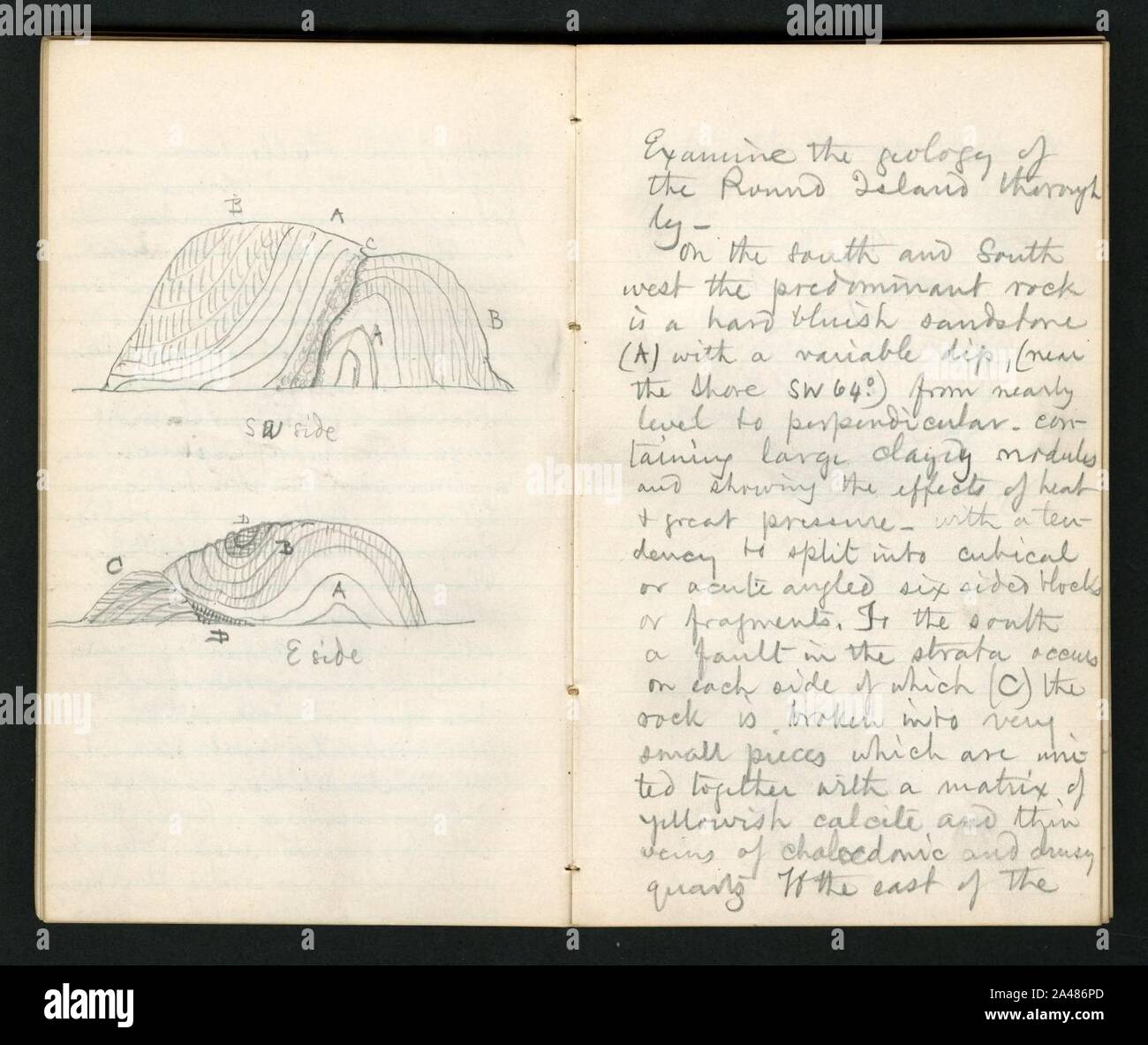 Field notes, 1871 (Pages 55 and 56 Stock Photo - Alamy