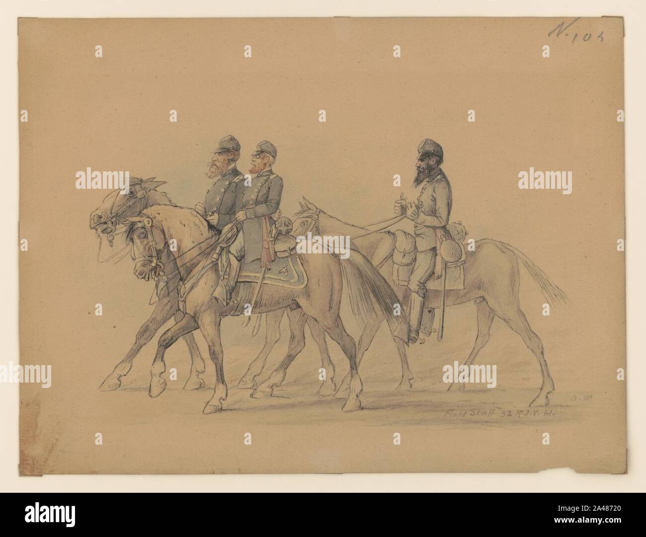 Field staff, 32nd Regiment, Indiana Volunteers) - A.M Stock Photo - Alamy