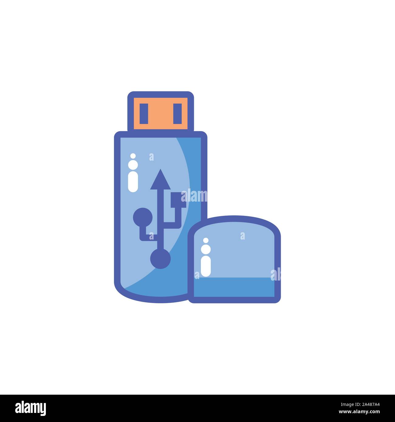 universal flash drive in white background vector illustration design ...