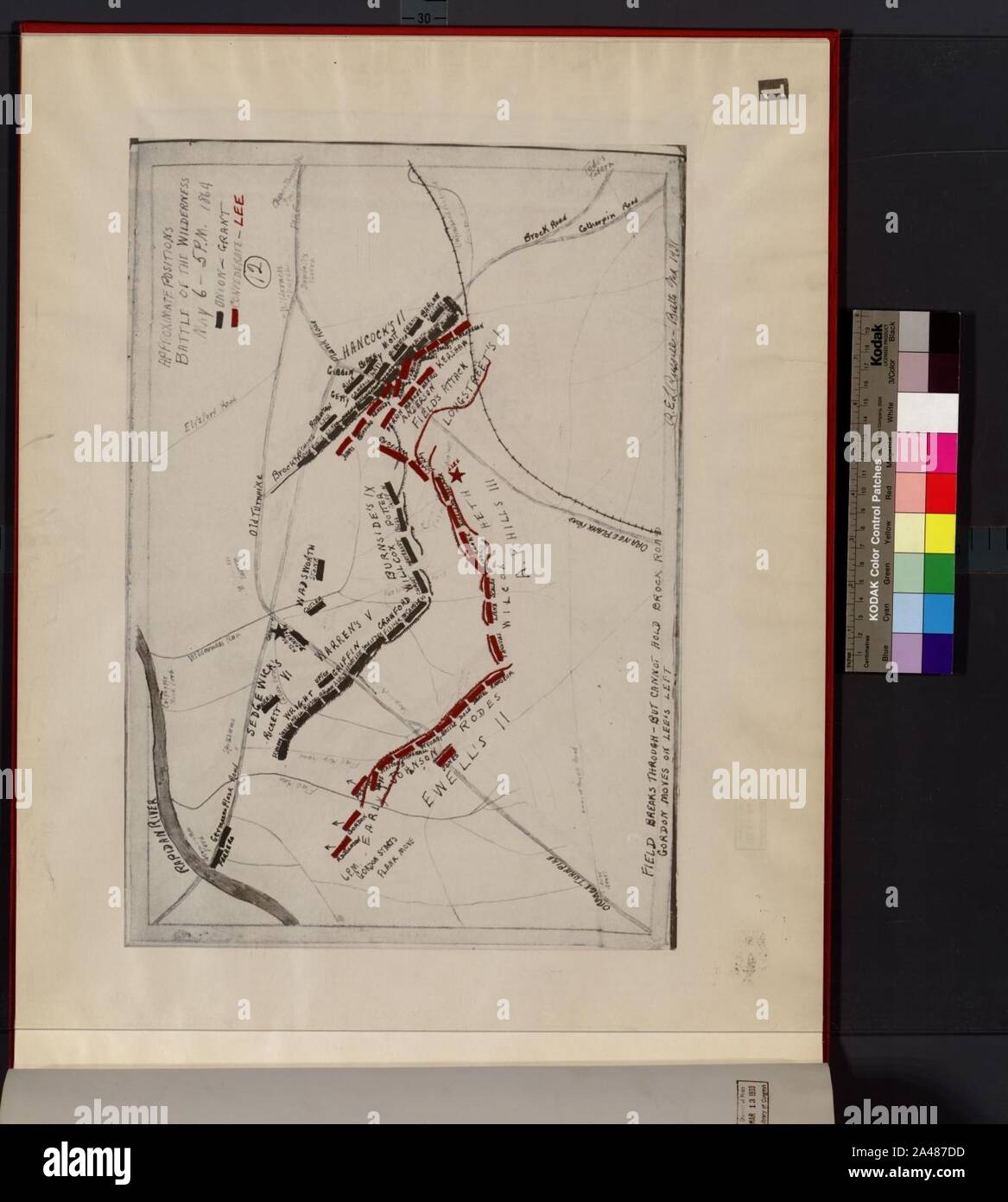 Fifteen pen and ink maps of the battle of the Wilderness Stock Photo ...