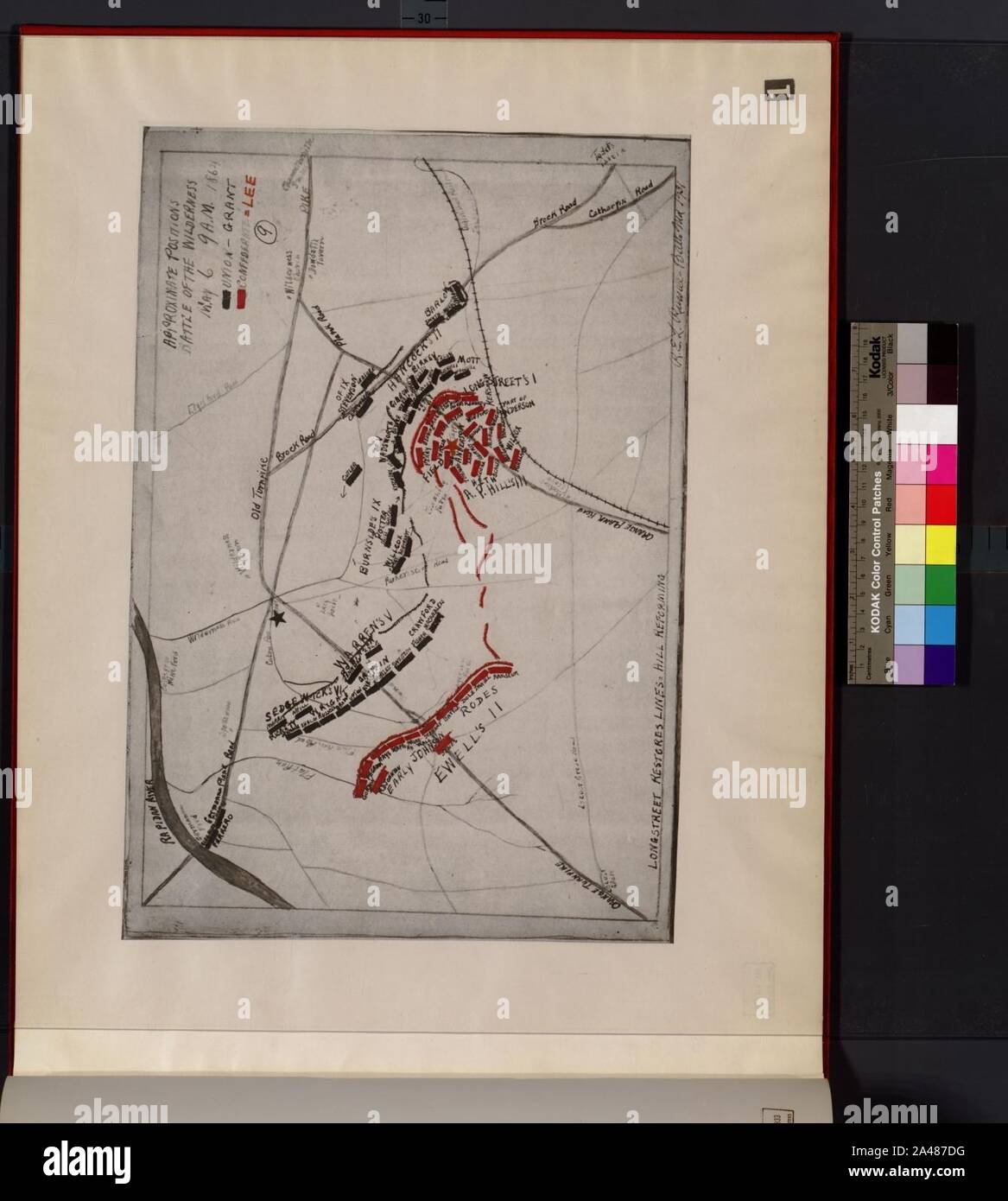 Fifteen pen and ink maps of the battle of the Wilderness Stock Photo ...