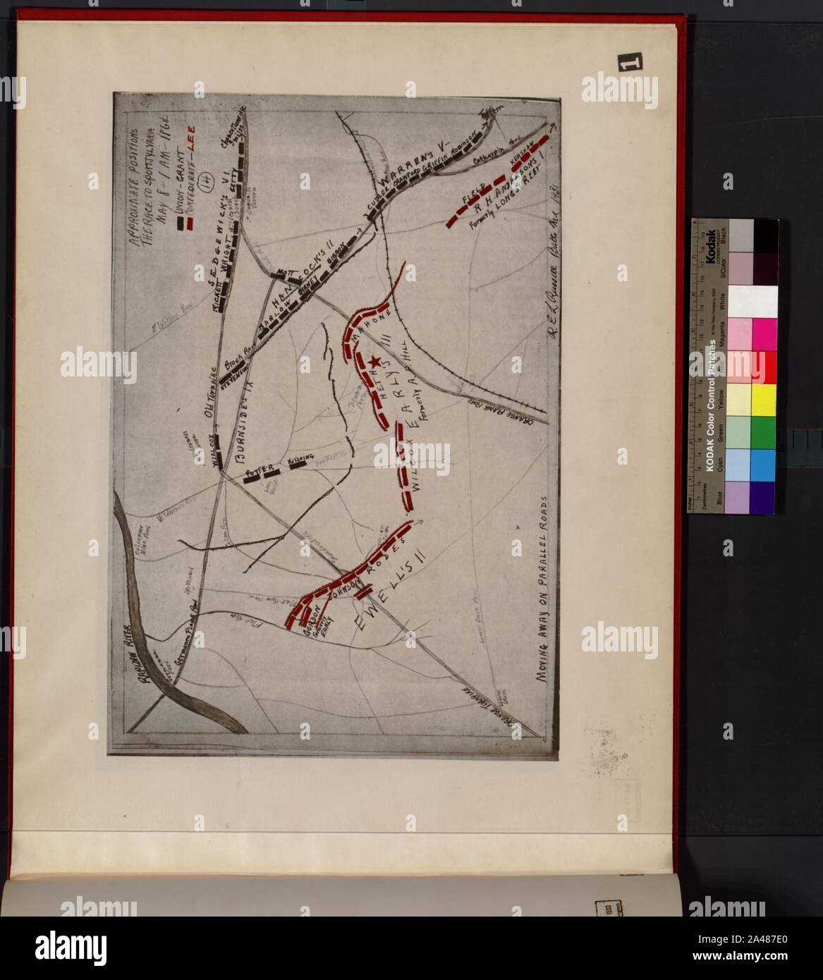 Fifteen pen and ink maps of the battle of the Wilderness Stock Photo ...