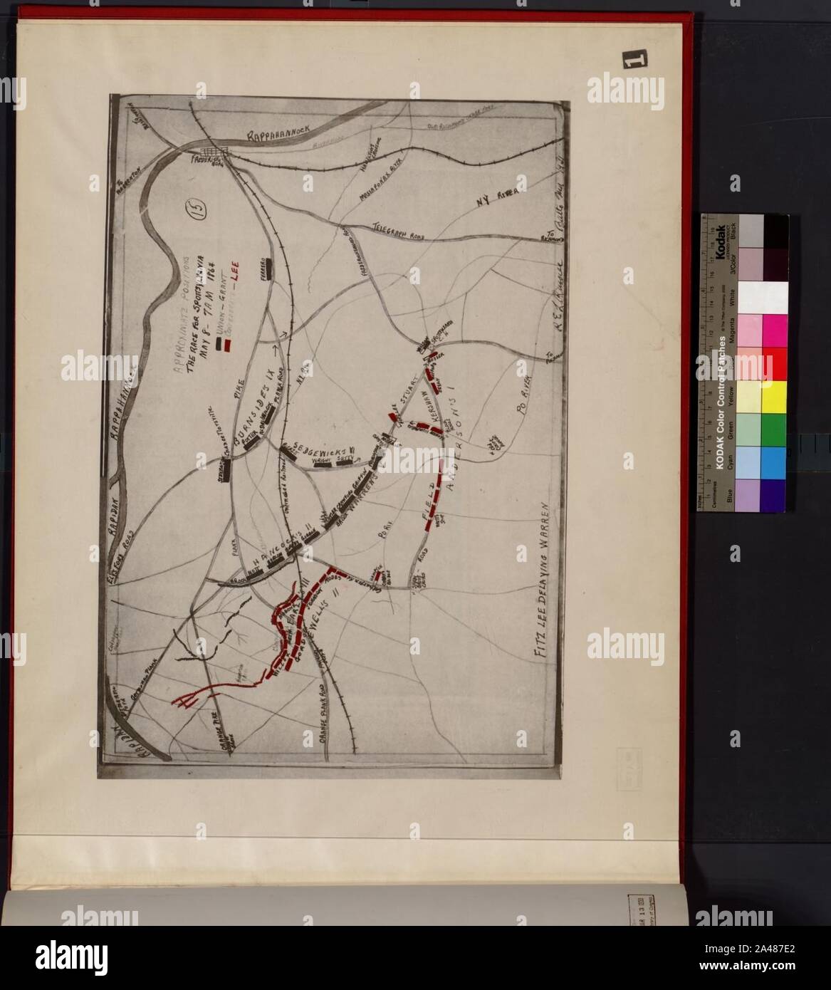 Fifteen pen and ink maps of the battle of the Wilderness Stock Photo ...