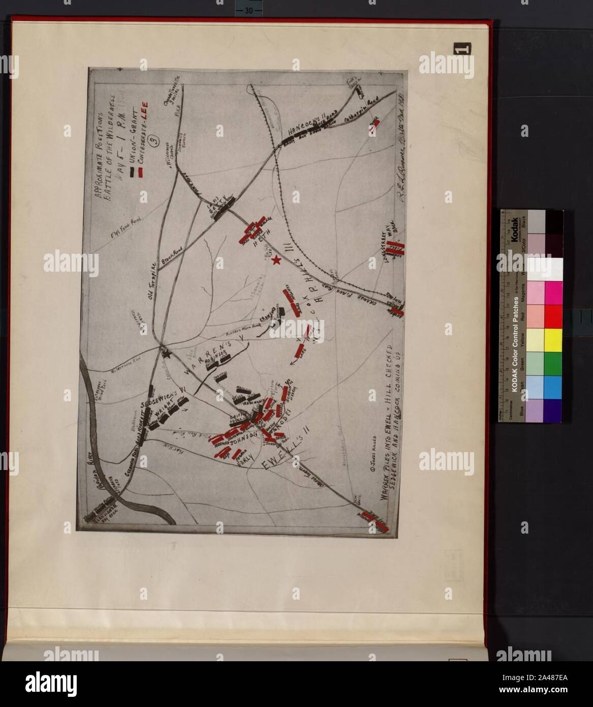 Fifteen pen and ink maps of the battle of the Wilderness Stock Photo ...