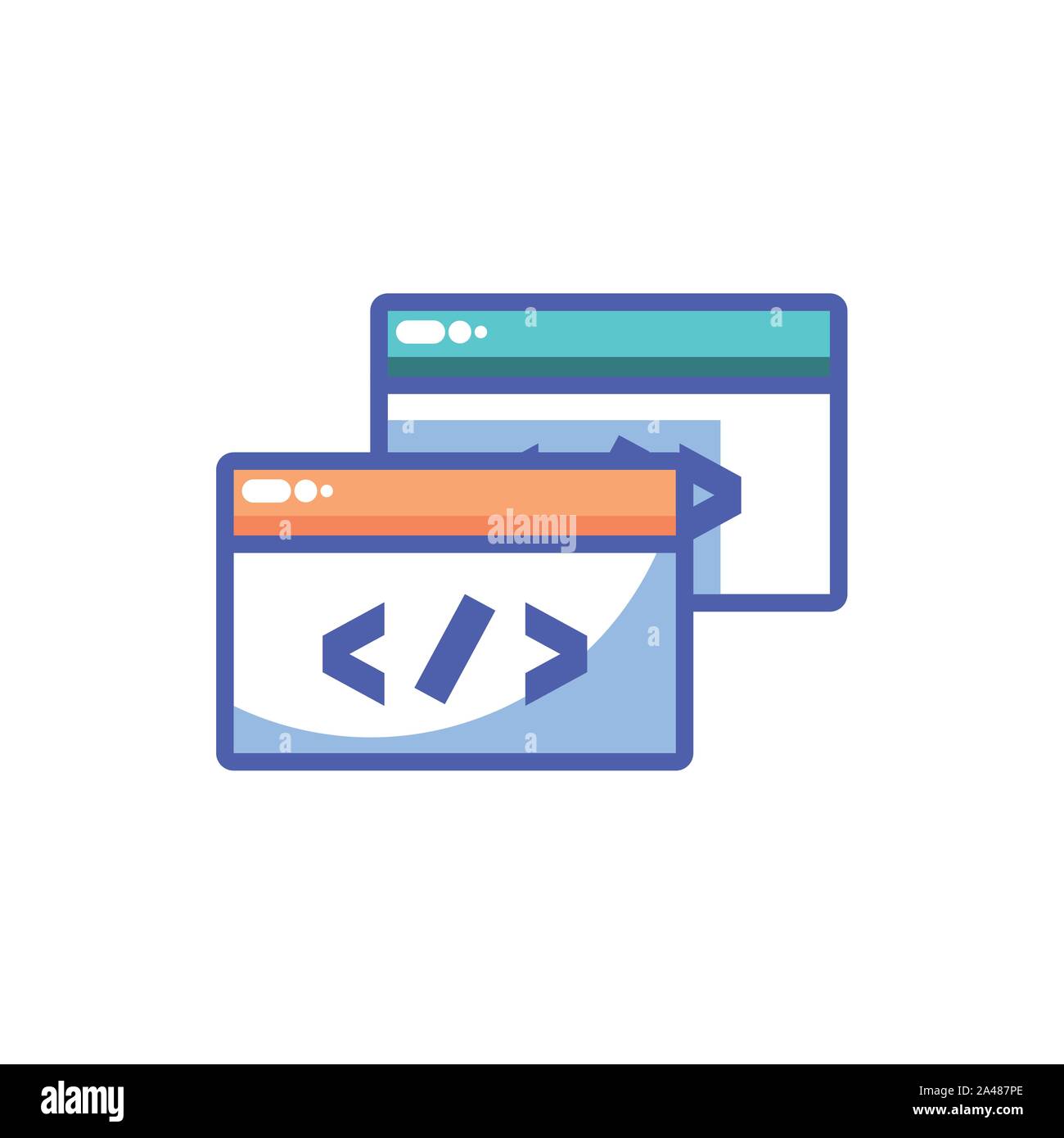 symbol custom coding in white background vector illustration design ...