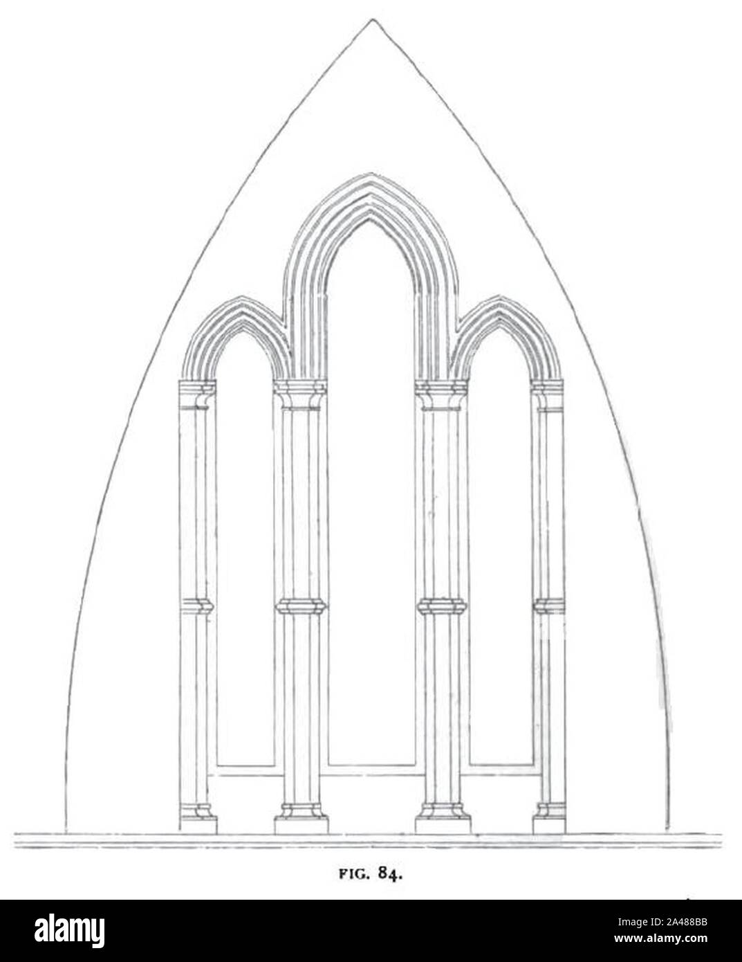 Fig 84 -Elevation of Clerestory, Salisbury Cathedral Stock Photo - Alamy