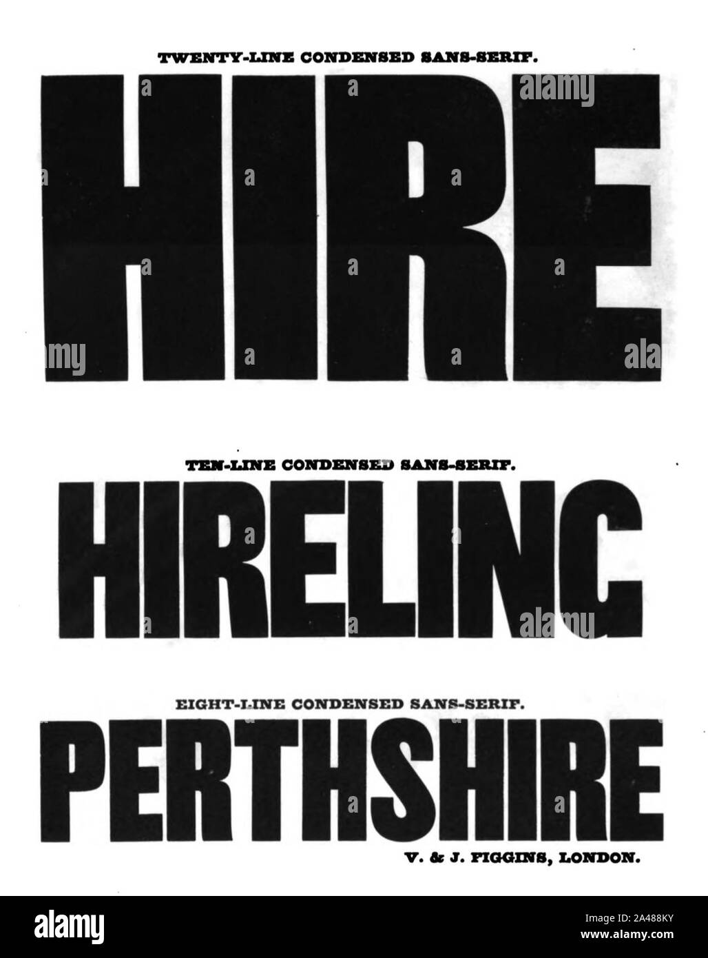 Figgins sans-serif specimen Stock Photo - Alamy