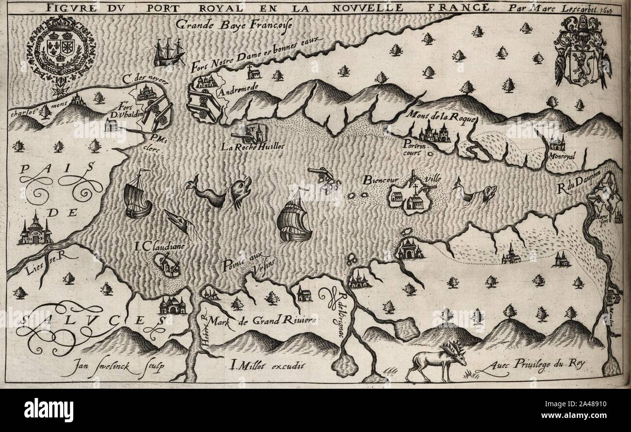 Figure du Port Royal en la Nouvelle France (Lescarbot Stock Photo - Alamy