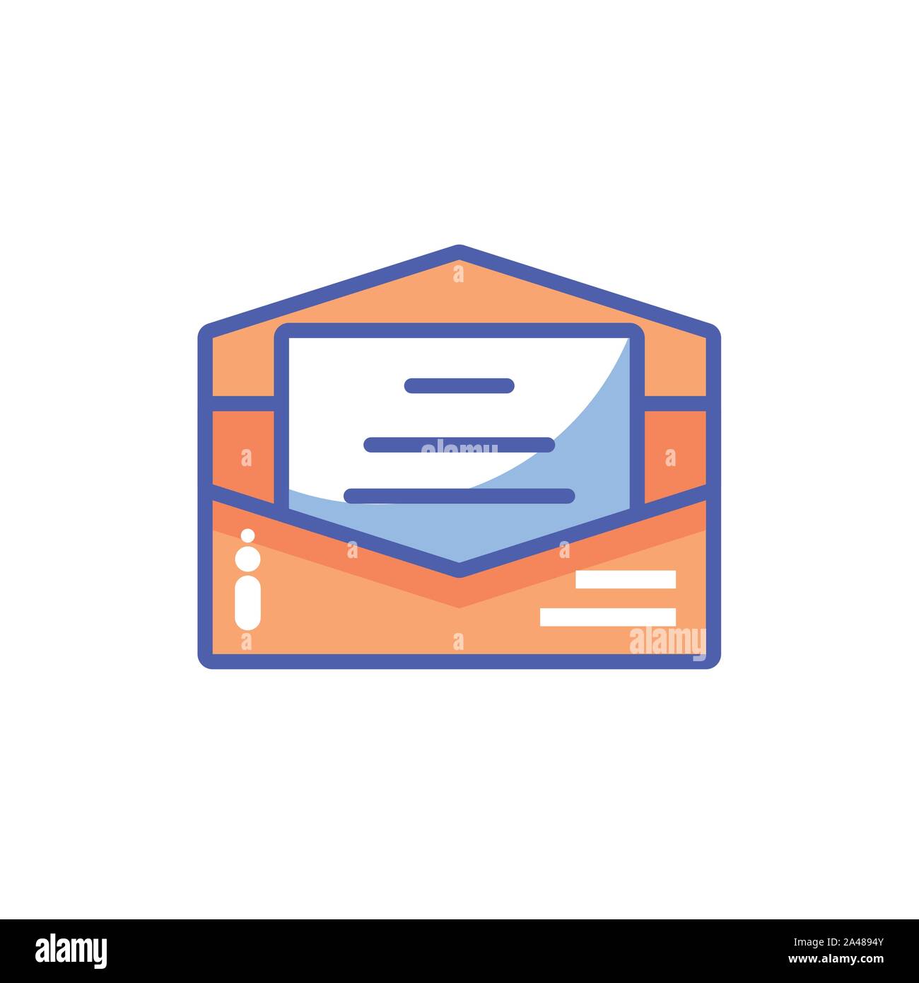 envelope with open letter in white background vector illustration ...