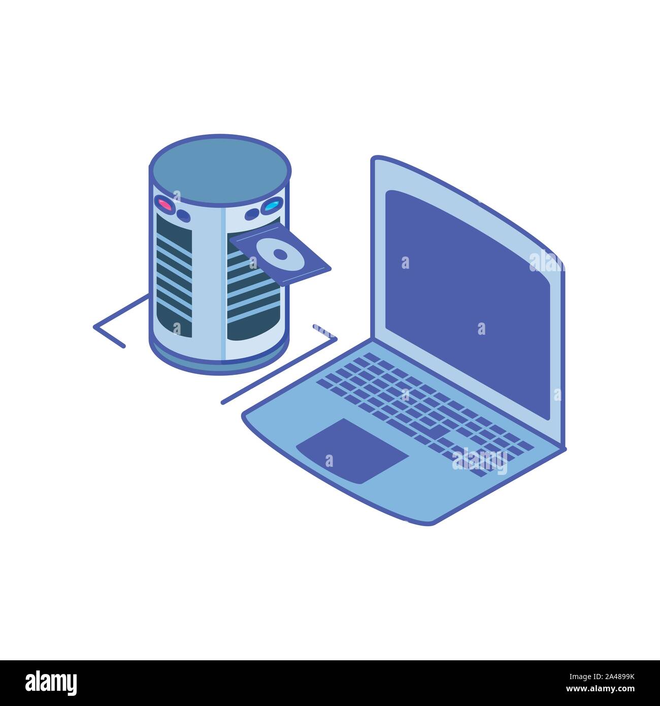 Open laptop server equipment Stock Vector Images - Alamy