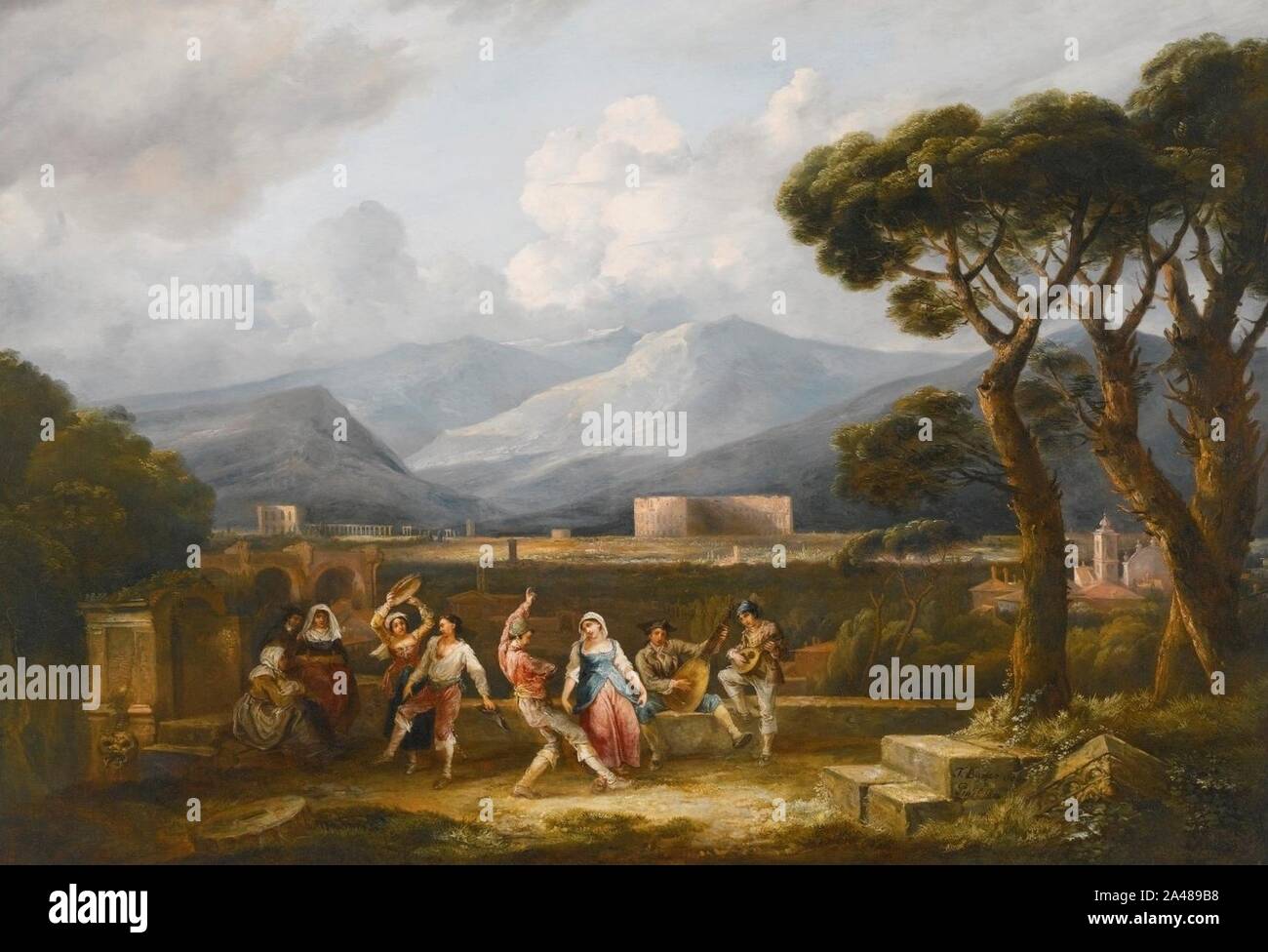 Figures Dancing the Saltarello by Thomas Barker of Bath Stock Photo - Alamy