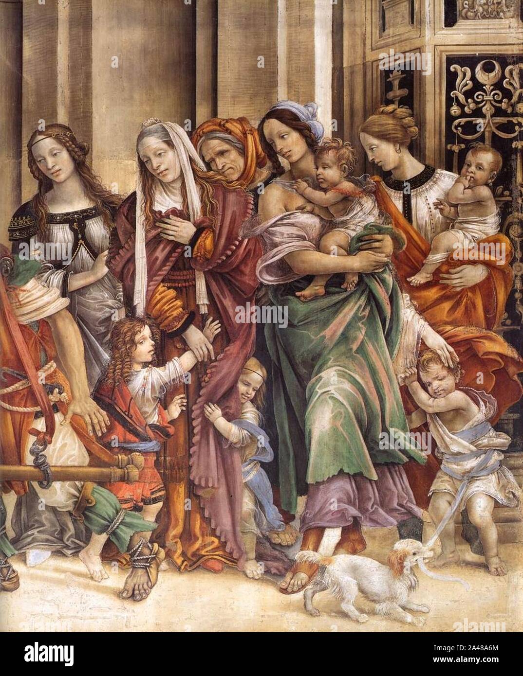 Filippino Lippi - St John the Evangelist Resuscitating Druisana (detail ...