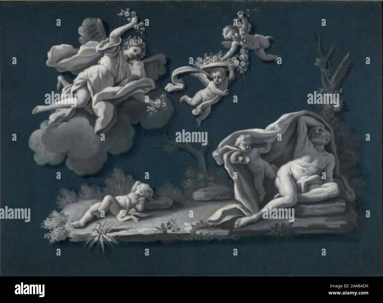 Filippo Comerio - 'Spring, in the Guise of Flora, Sends Winter to Sleep ...
