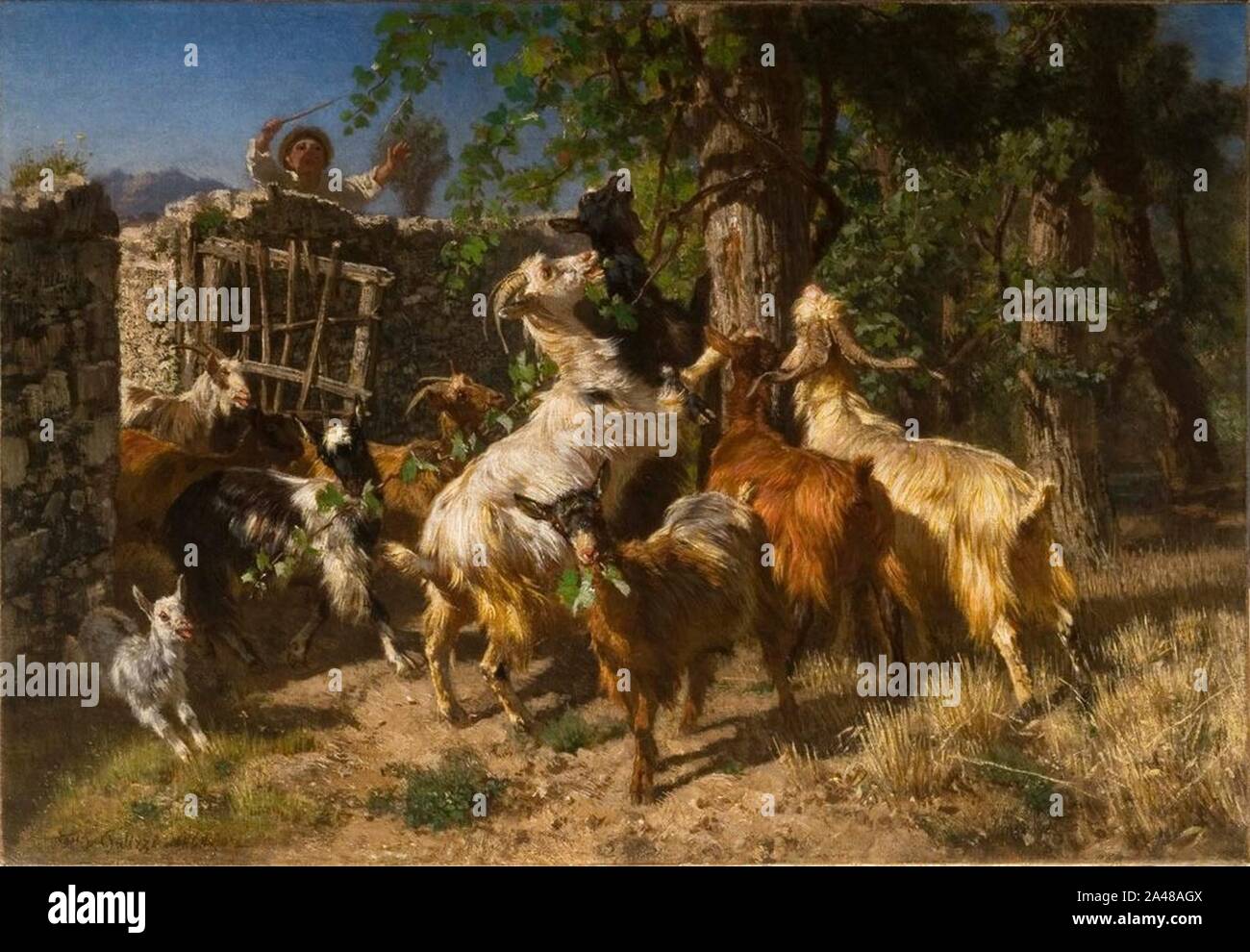 Filippo Palizzi chèvres Stock Photo - Alamy