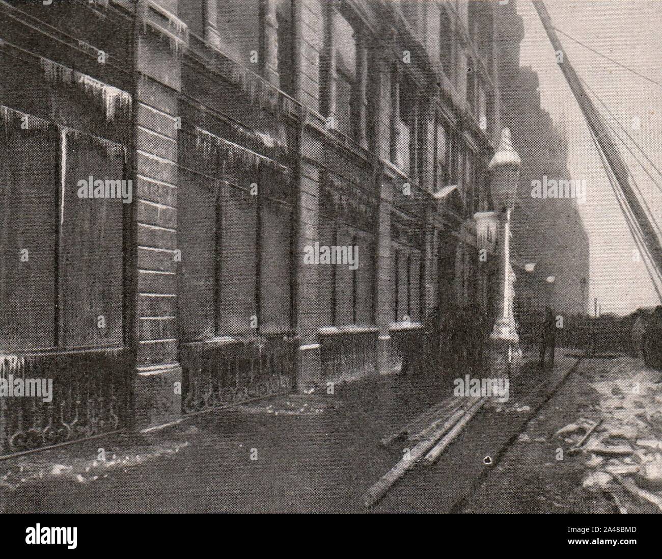 Fire at the Revillon Frères premises, Queen Victoria St. London, 1889 ...