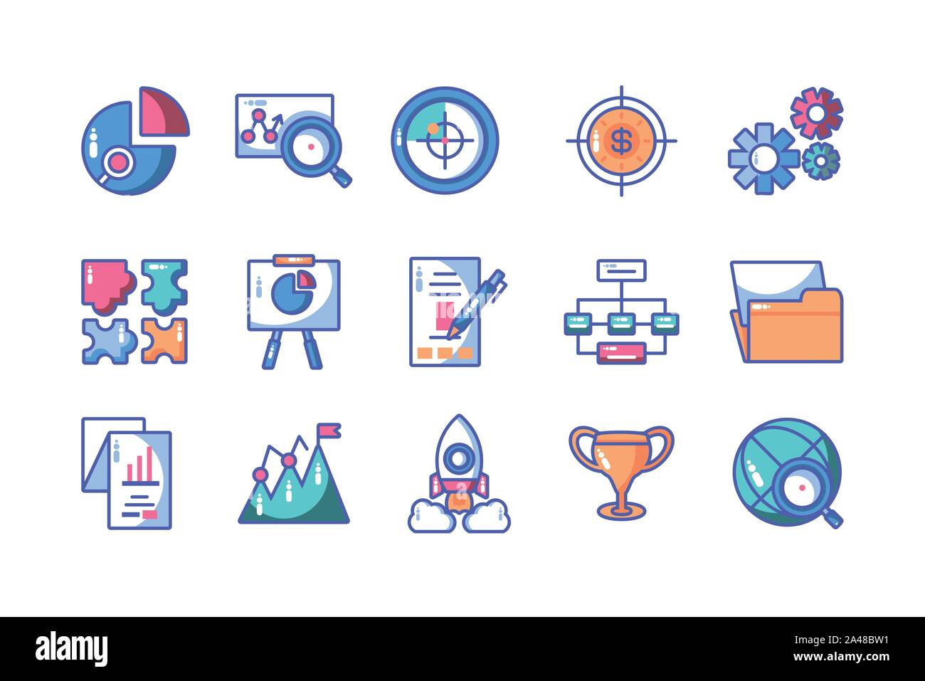 icons set of web development and website programming process vector ...