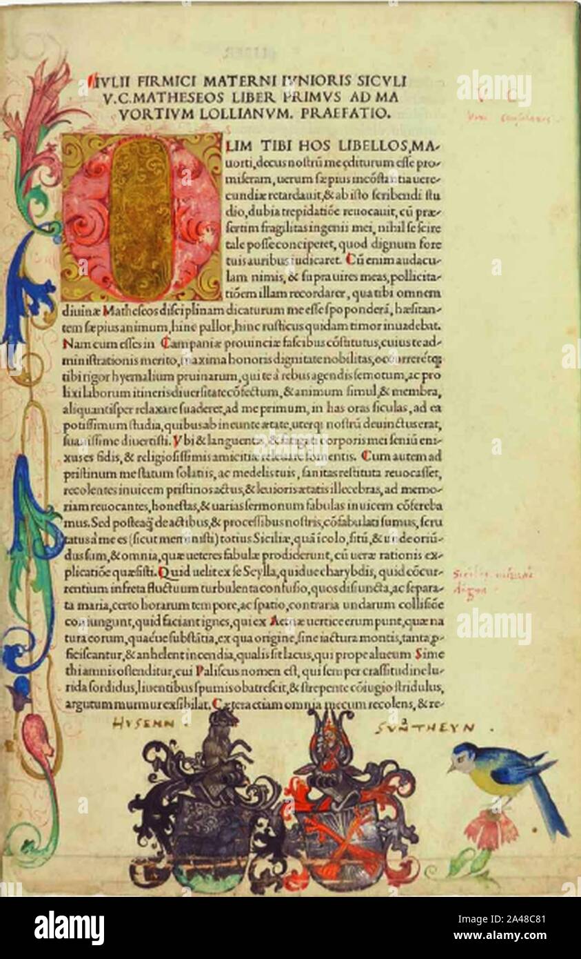 FIRMICUS MATERNUS Mathesis (De nativitatibus Stock Photo - Alamy