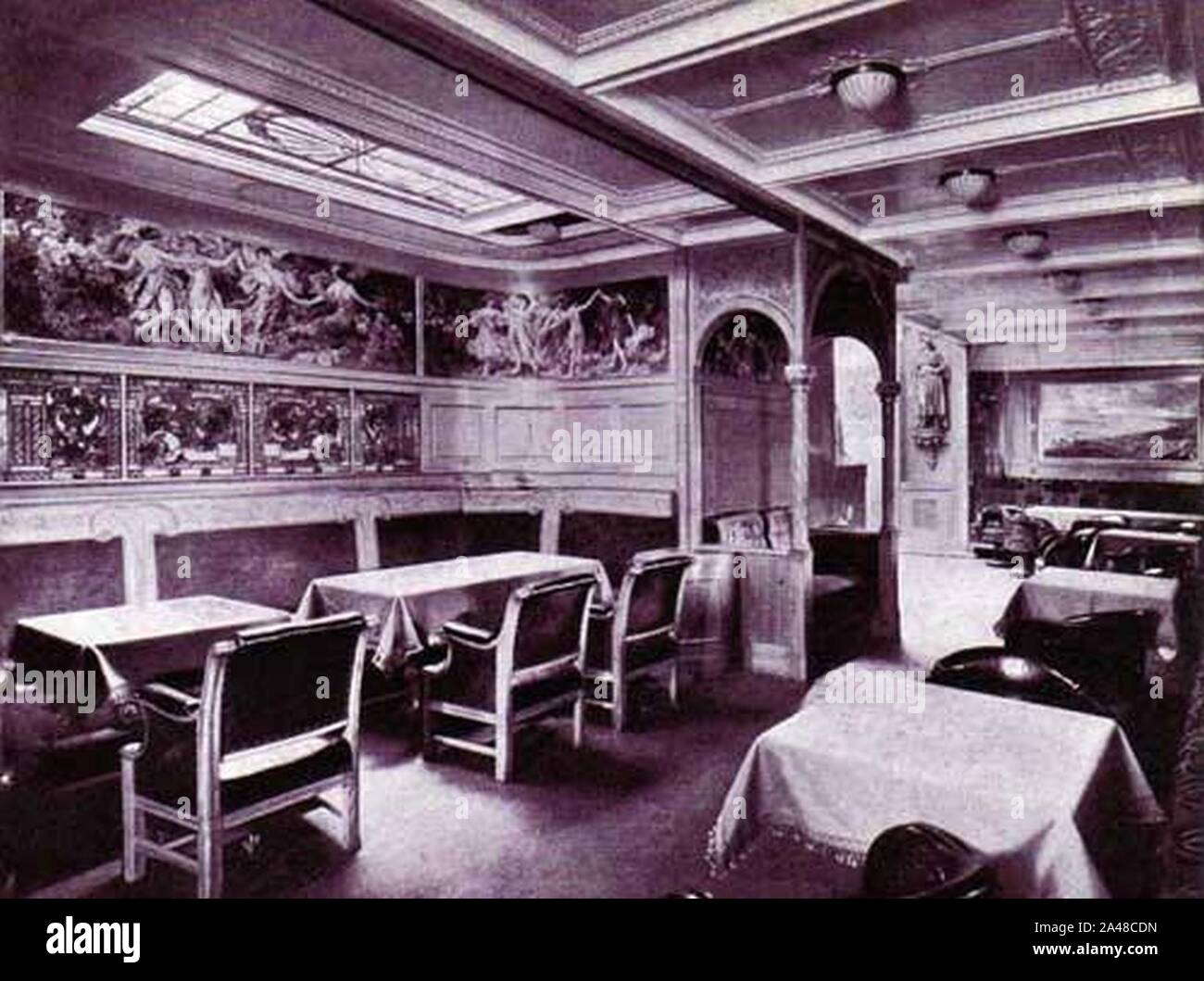 First Class Smoking Room of the SS Deutschland (1900 Stock Photo - Alamy