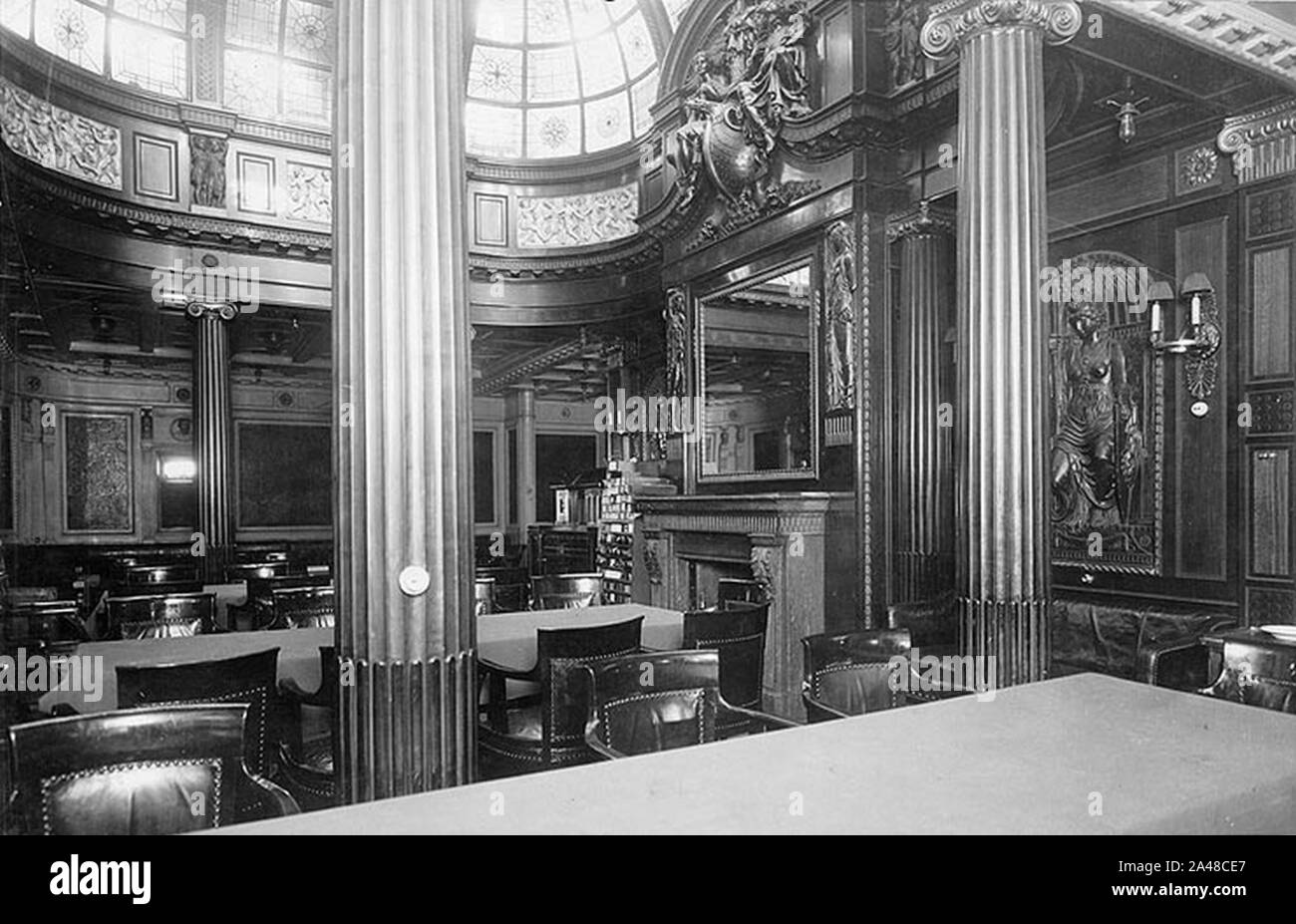 First Class Smoking Room of the USS Mount Vernon Stock Photo - Alamy
