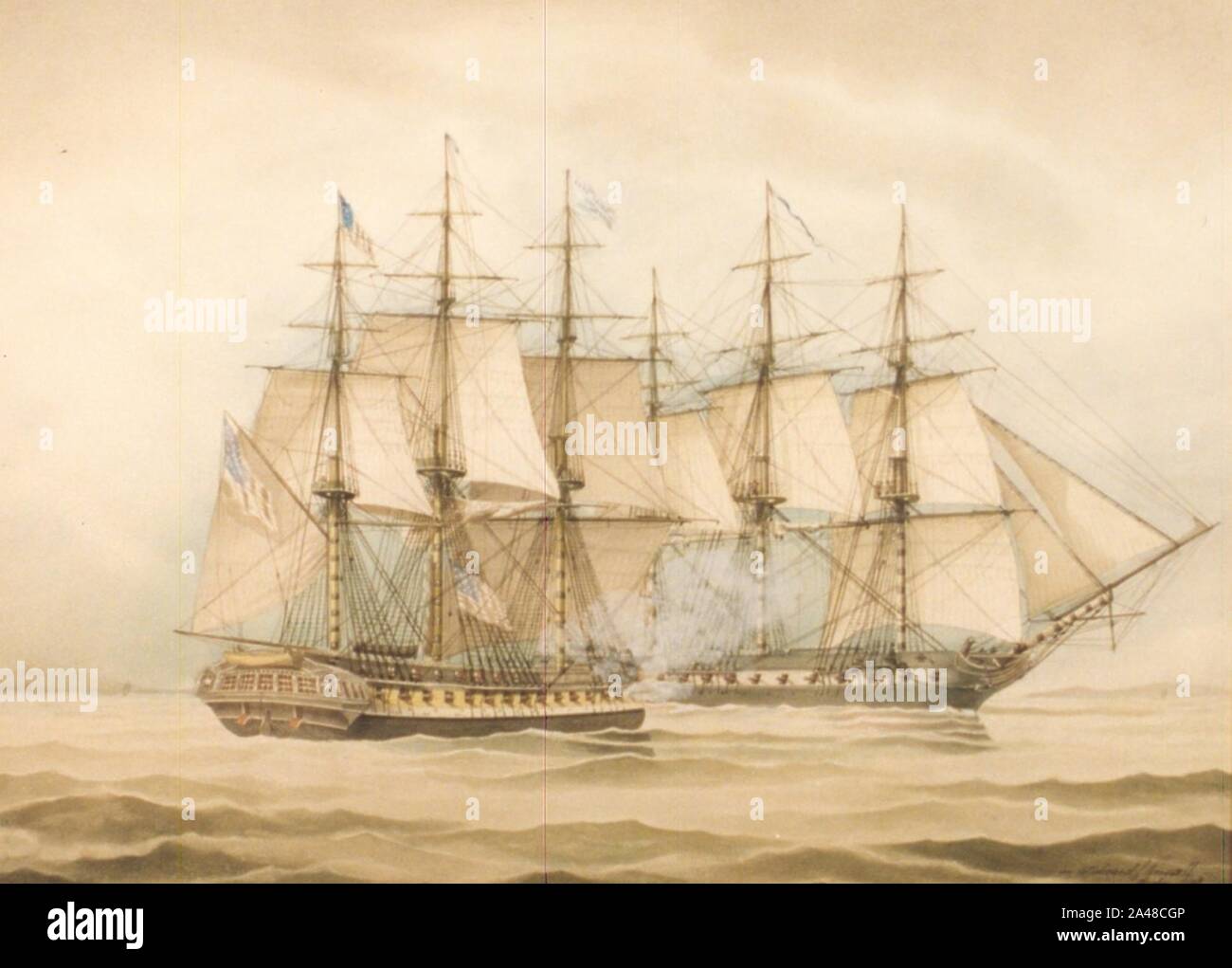 First Engagement President and Belvidera, by Edward John Russell 4172 ...