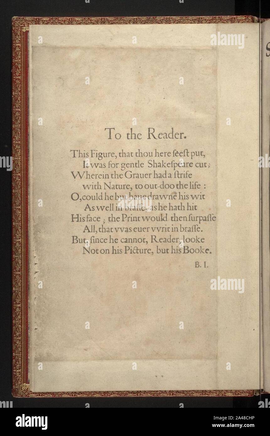 First Folio, Shakespeare - 0002 Stock Photo - Alamy