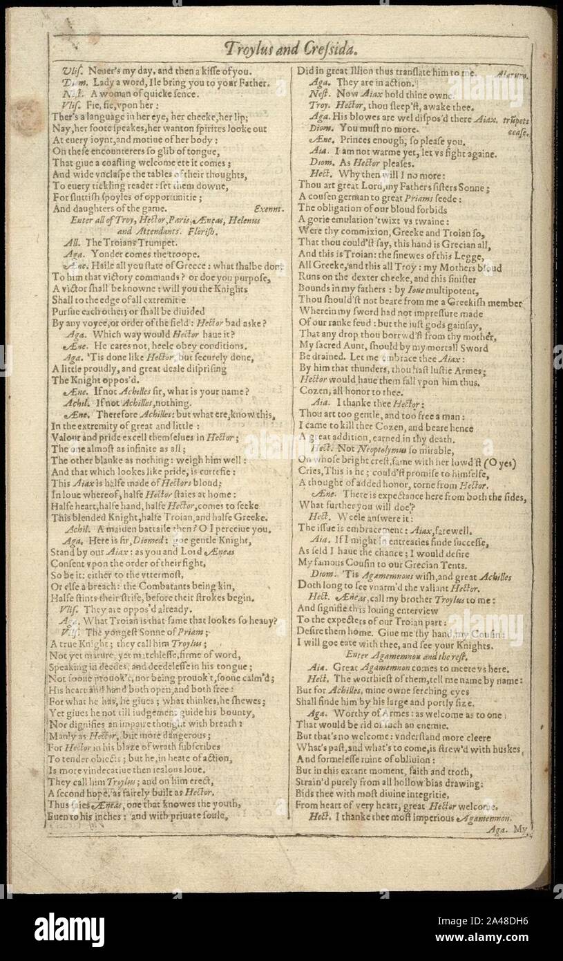 First Folio, Shakespeare - 0607 Stock Photo - Alamy