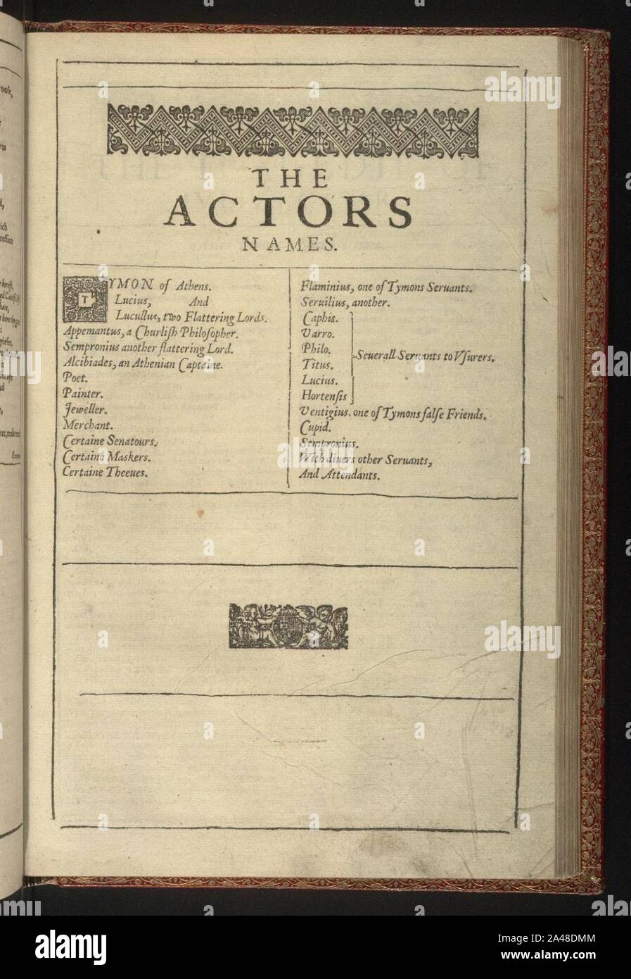 First Folio, Shakespeare - 0714 Stock Photo - Alamy