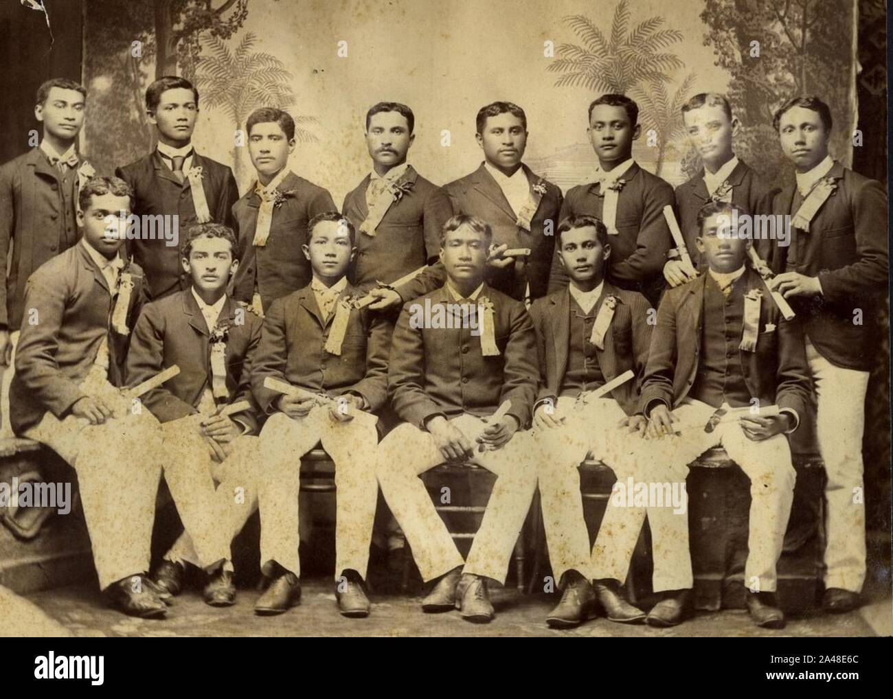 First Graduating Class of the Kamehameha School for Boys, 1891 Stock ...