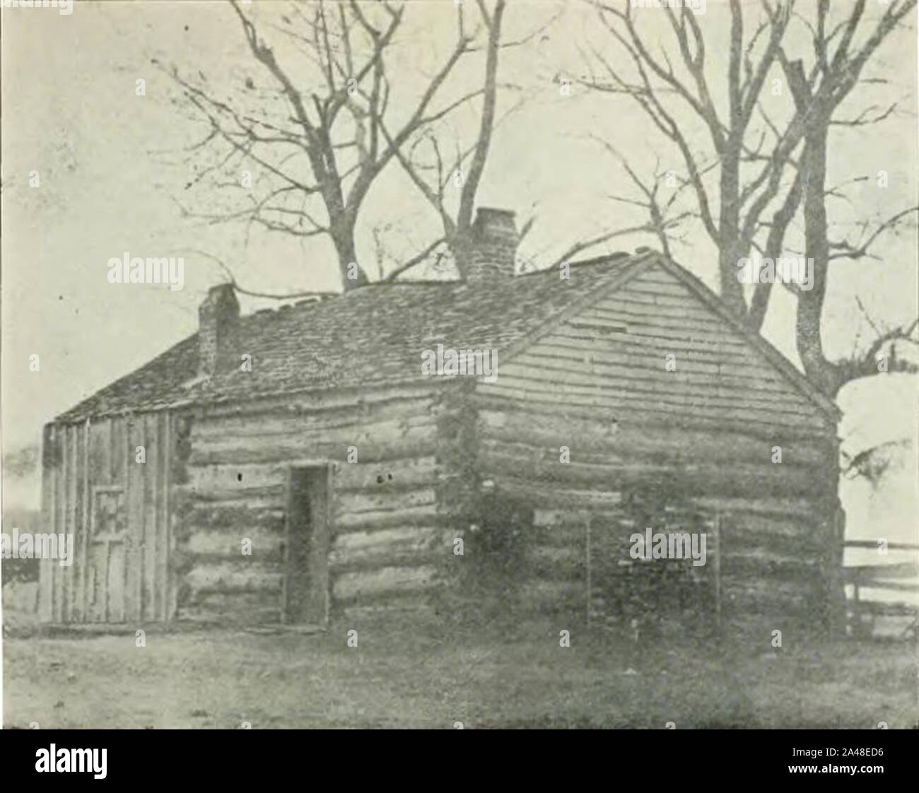 First Log Cabin at Fort Des Moines - History of Iowa Stock Photo - Alamy