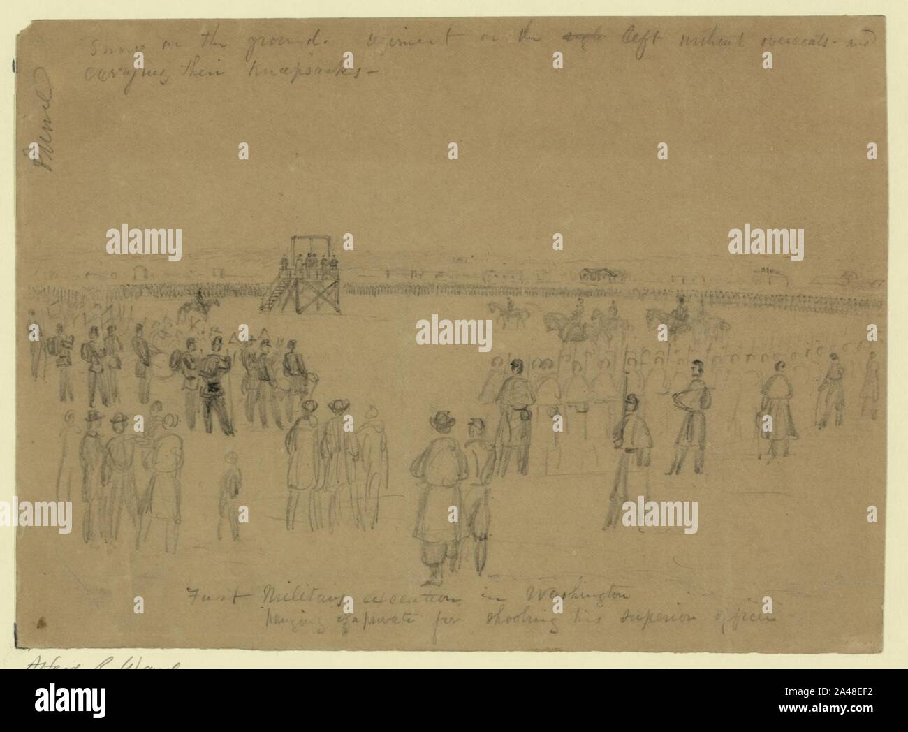 First military execution in Washington; hanging of a private for ...