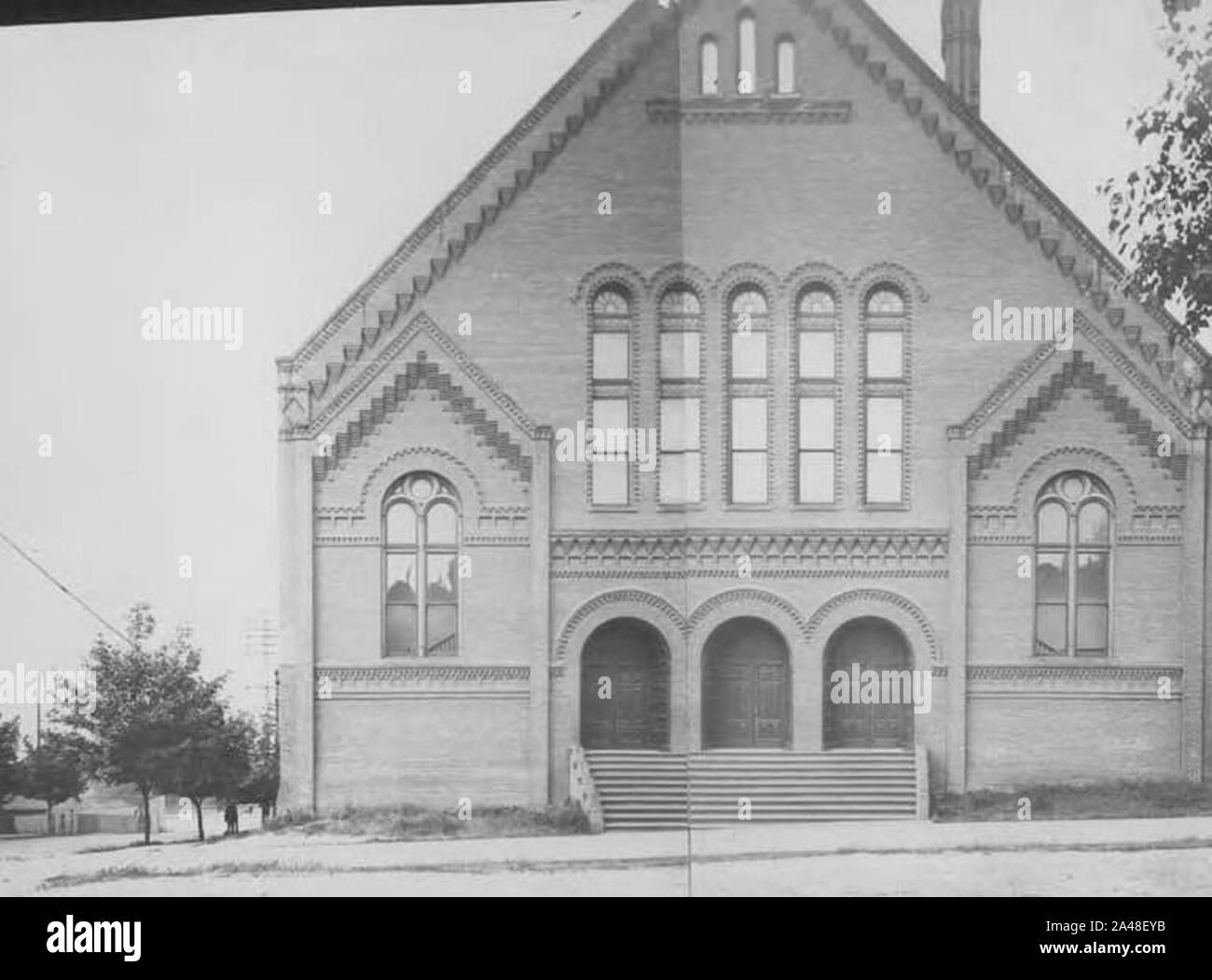 First Presbyterian Church and house on the west side of 4th Ave from ...