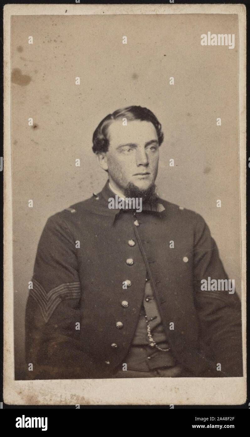 First Sergeant Henry S. Dean of Co. G, 2nd Connecticut Heavy Artillery Regiment in uniform Stock ...