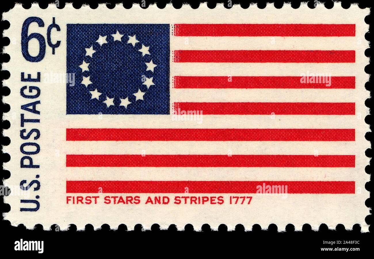 First Stars and Stripes Flag - Historic Flag Series - 6c 1968 issue U.S ...