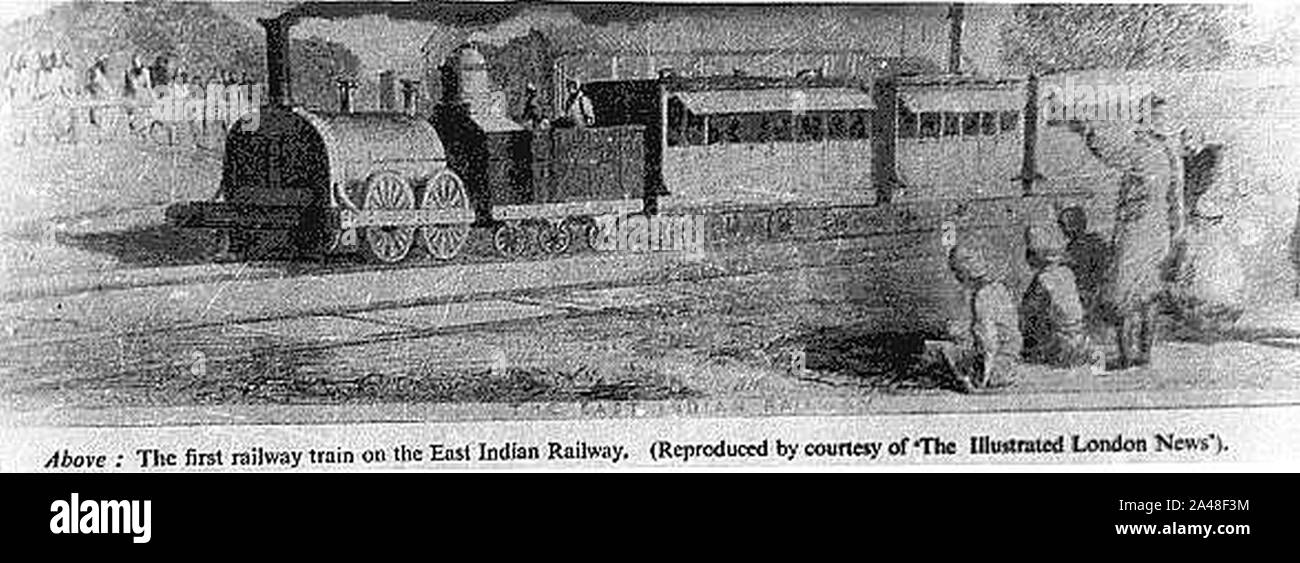 First Train of East Indian Railway-1854 Stock Photo - Alamy