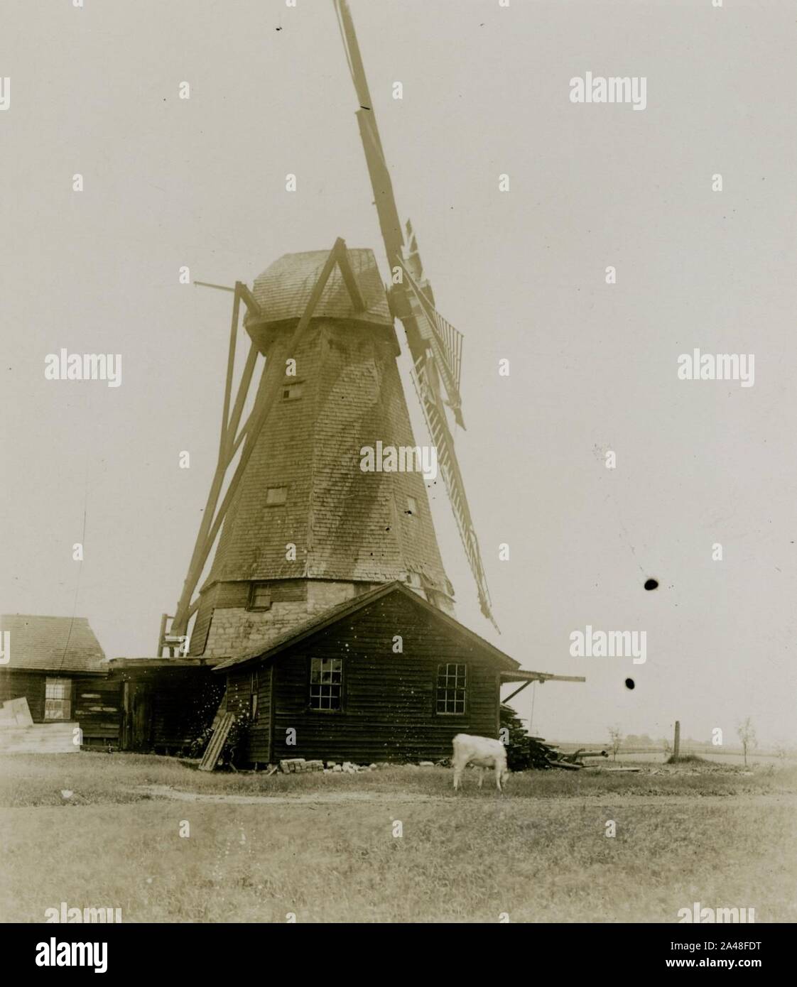 Fischer Windmill, Mount Emblem Cemetery, Elmhurst, Illinois, early 20th ...