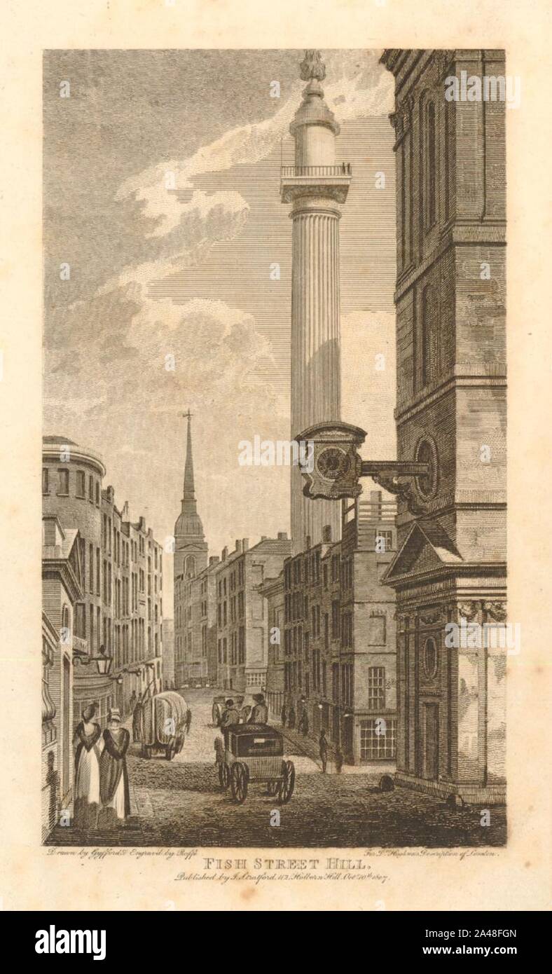 Fish Street Hill engraved by John Roffe after Edward Gyfford Stock ...